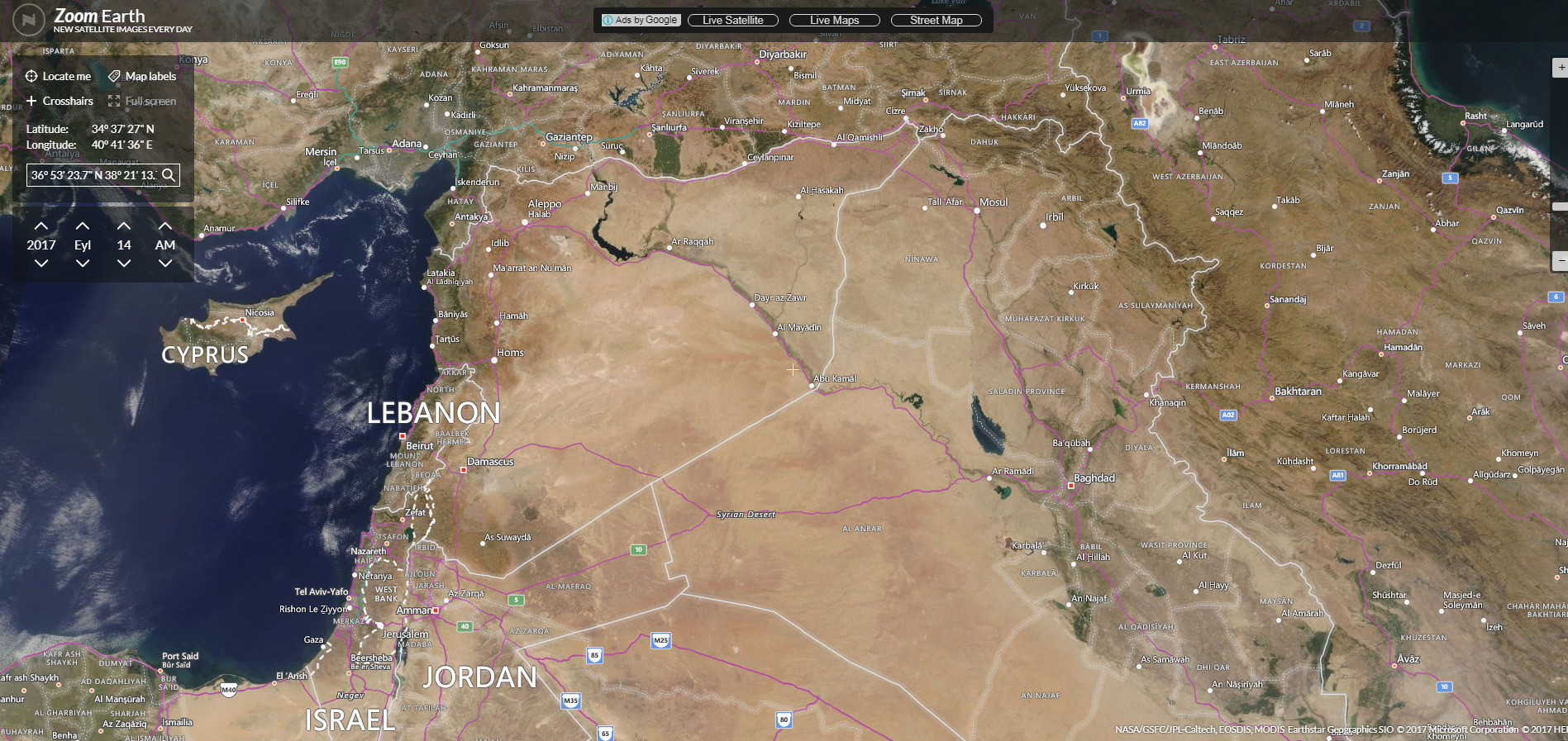 syriawarmap - Live map satellite views